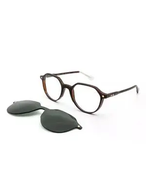 SNOB Clubber Round-frame Glasses With Clip-on Lenses