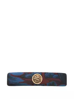 Etro Floral-print Hair Clip - Blue