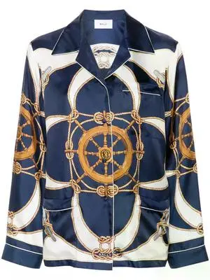 Bally Graphic-print Silk Shirt - Blue