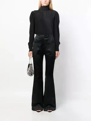TOM FORD Flared Satin Trousers - Black
