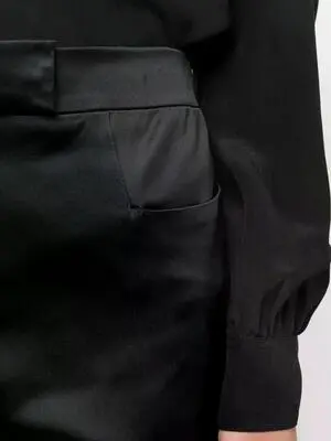 TOM FORD Flared Satin Trousers - Black