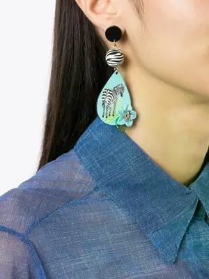 AMIR SLAMA Zebra-print Drop Earrings
