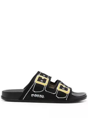 Marni Tromp L'oeil Print Sandals - Black