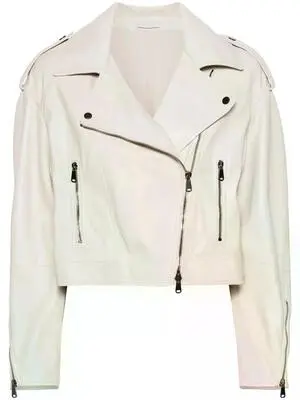 Brunello Cucinelli Notched-lapels Leather Jacket