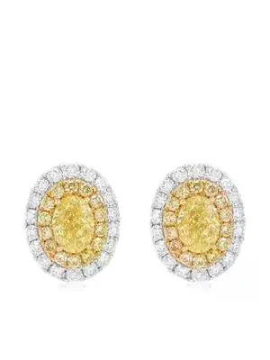 HYT JEWELRY 18kt White Gold Diamond Stud Earrings - Silver