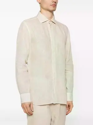 120% Lino Long-sleeves Linen Shirt - Neutrals
