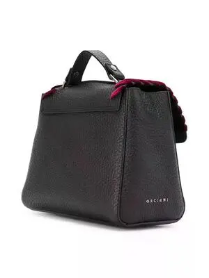 Orciani Leather Shoulder Bag With Velvet Stitch