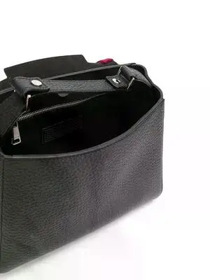 Orciani Leather Shoulder Bag With Velvet Stitch