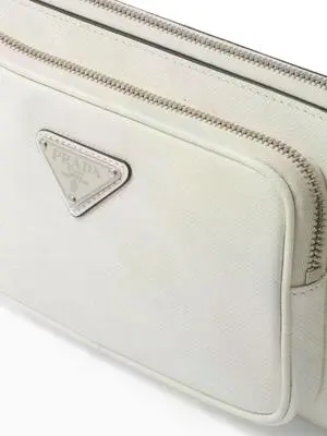 Prada Logo-plaque Leather Messenger Bag