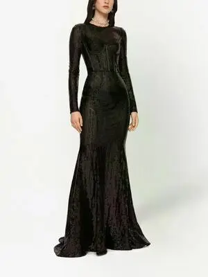 Dolce & Gabbana Corset Detail Sequined Gown