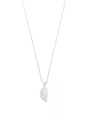 ANITA KO 18kt White Gold Diamond Palm Leaf Necklace - Silver