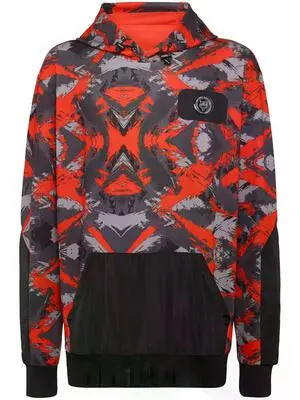 PLEIN SPORT Camouflage-print Logo-patch Hoodie