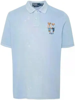 Polo Ralph Lauren Polo Bear-embroidered Polo Shirt - Blue