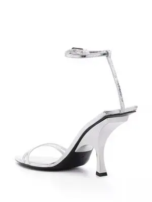 Attico Ester 95mm Leather Sandals - Silver