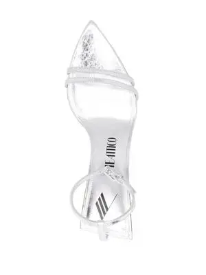 Attico Ester 95mm Leather Sandals - Silver
