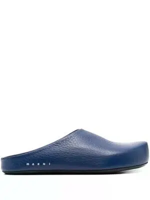 Marni Textured Leather Slippers