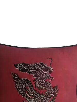 LES-OTTOMANS Dragon Embroidered Cushion