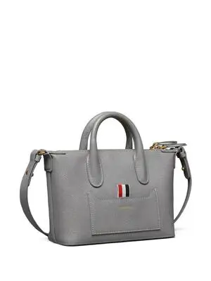 Thom Browne Leather Tote Bag - Grey