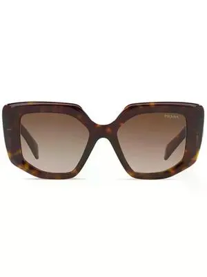 Prada Tortoiseshell-effect Square Sunglasses - Brown