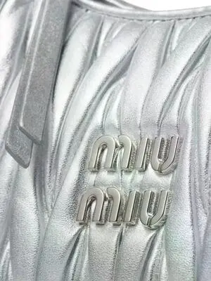 Miu Miu Wander Matelassé Tote Bag - Silver