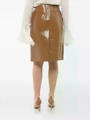 Gucci Split-hem Knee-length Leather Skirt