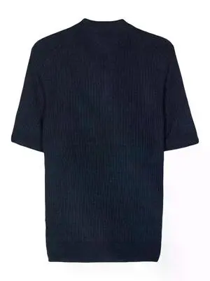 BARBA NAPOLI Ribbed-knit Polo Shirt