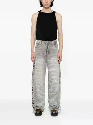 WHO DECIDES WAR Ultra Flared Scripture Jeans