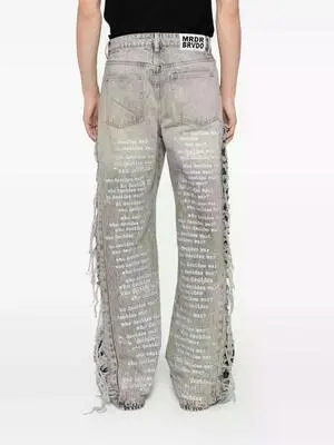 WHO DECIDES WAR Ultra Flared Scripture Jeans