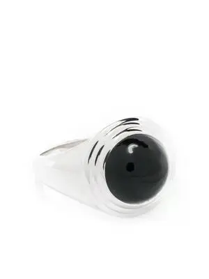 MISSOMA Sphere Ridge Onyx Ring - Silver