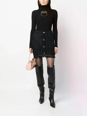 Pinko Intarsia-knit Logo Roll-neck Jumper