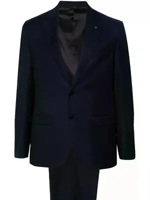 MANUEL RITZ Patterned-jacquard Suit - Blue