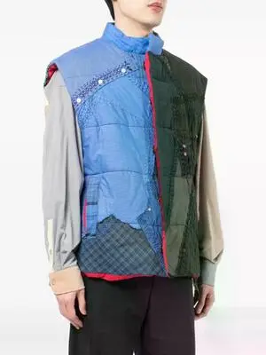 By Walid Patchwork Padded Gilet