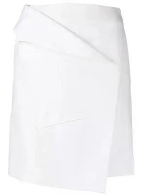 Alexander McQueen Asymmetric Wool Miniskirt - White