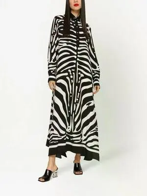 Dolce & Gabbana Zebra-print Crepe-de-chine Caftan