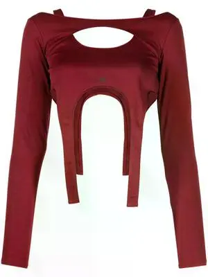 HELIOT EMIL Long-sleeved Cropped Top - Red