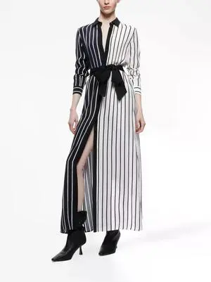 Alice + Olivia Chassidy Striped Maxi Shirtdress