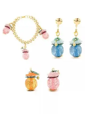 AMIR SLAMA Interchangeable Bracelet And Drop Pendant Earrings Set