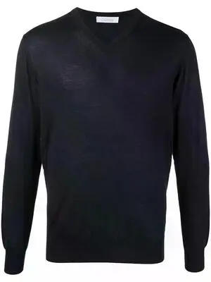 CRUCIANI Long-sleeve V-neck Jumper - Blue