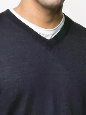 CRUCIANI Long-sleeve V-neck Jumper - Blue