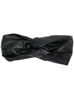 MANOKHI Leather Headband - Black