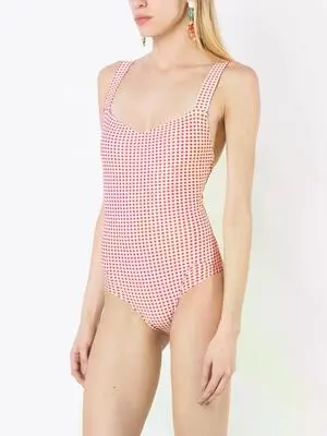 AMIR SLAMA Gingham-check Pattern Swimsuit