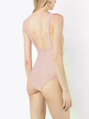 AMIR SLAMA Gingham-check Pattern Swimsuit