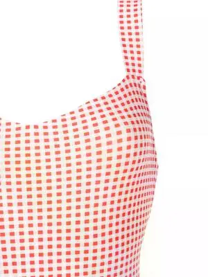 AMIR SLAMA Gingham-check Pattern Swimsuit