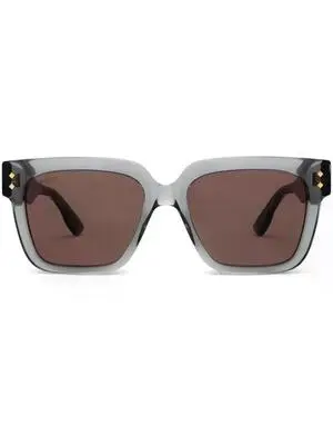 Gucci Logo-print Square-frame Sunglasses - Grey