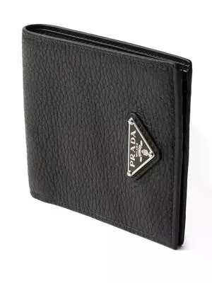 Prada Logo Leather Wallet - Black