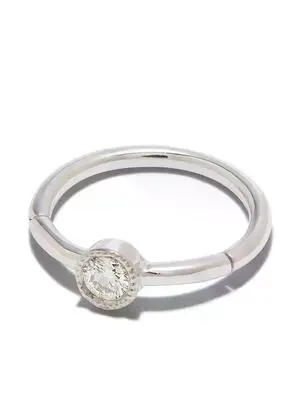MARIA TASH 18kt White Gold 8mm Scalloped Clicker Earring - Silver