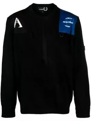 Raf Simons X Fred Perry Patch-details Wool Jumper