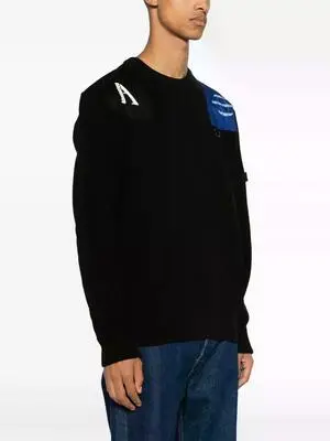 Raf Simons X Fred Perry Patch-details Wool Jumper