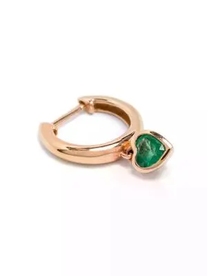 Shay 18k Yellow Heart Emerald Single Huggie