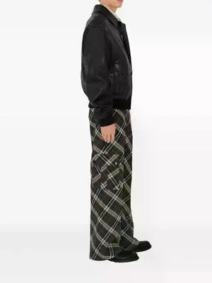 Burberry Checked Wool Tailored Trousers